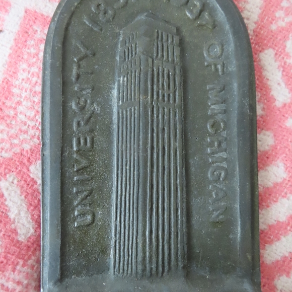 Vintage | Other | Vintage University Of Michigan Bronze Bookend 93s ...